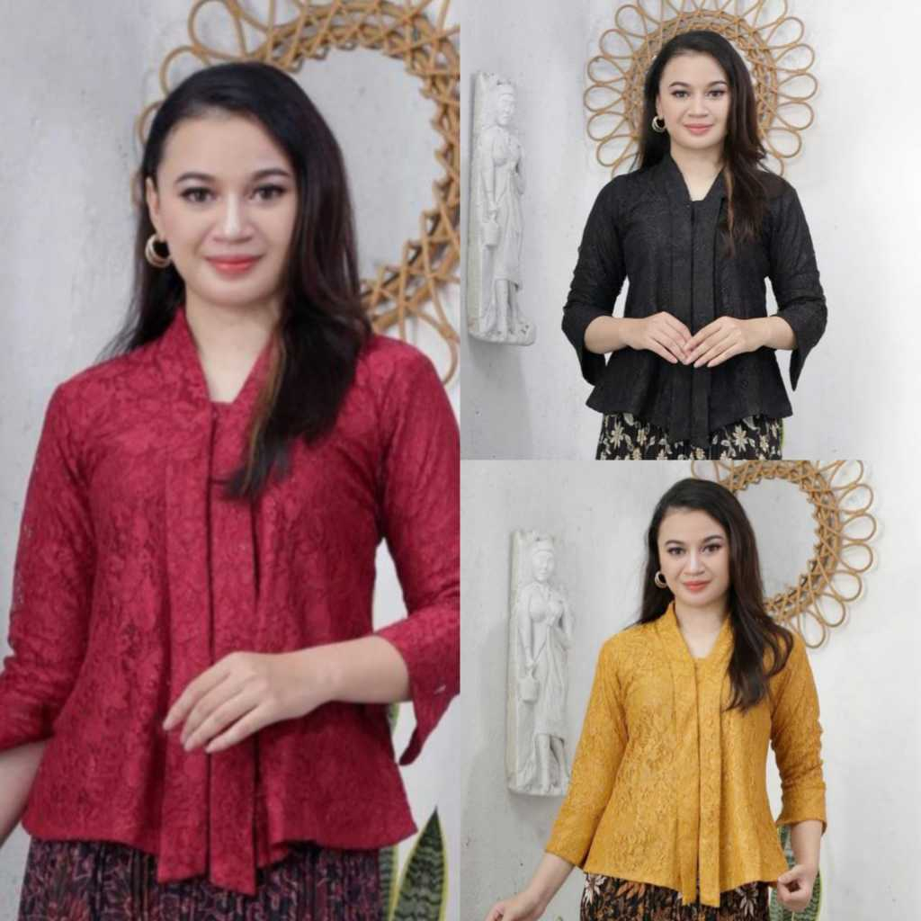 PUTIH MERAH HITAM HIJAU UNGU Tops Kebaya Modern Modern Graduation ...