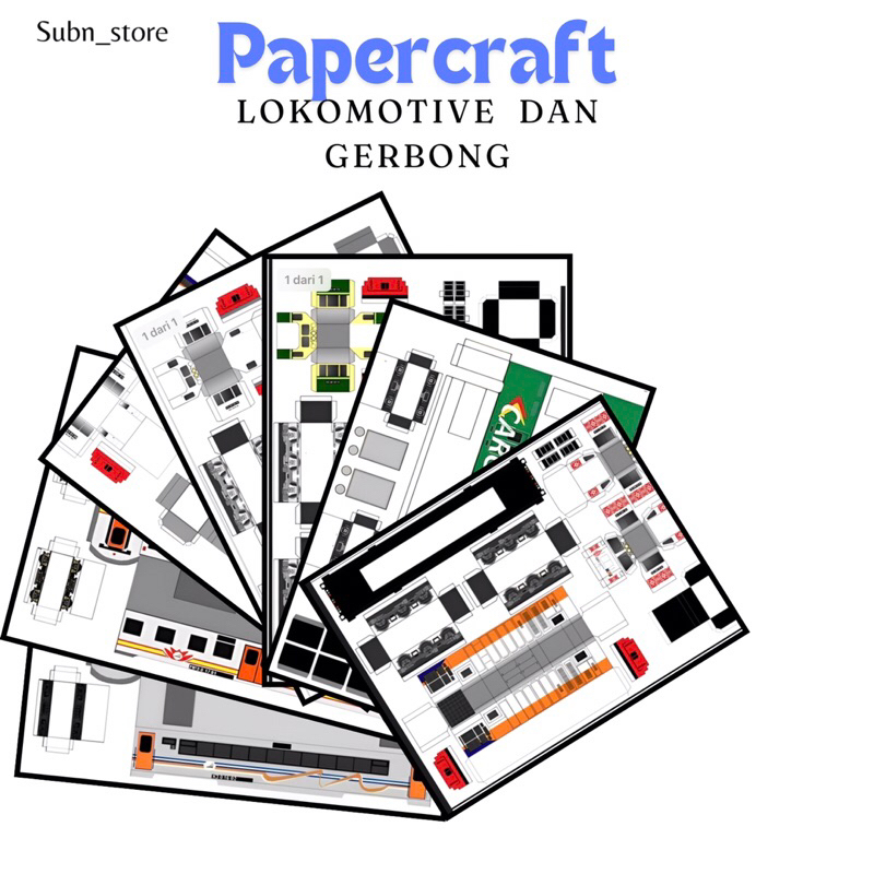 Papercraft Pattern lokomotive And Indonesian Rail Carriage (KAI) High ...