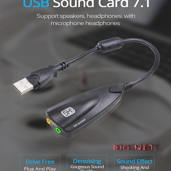 Hao USB SOUND Card 5HV Virtual 71channel Converter Adapter USB TO AUDIO ...