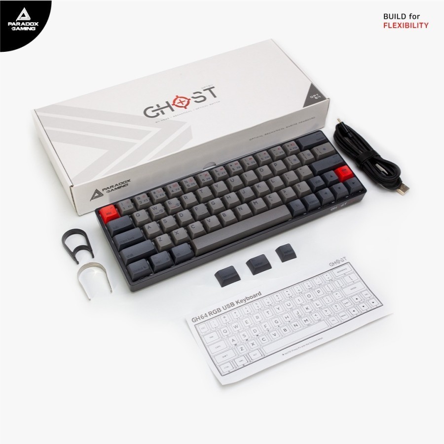 Paradox Gaming Keyboard 64% RGB GH64-GSA PBT Dye-Sublimation Type-C ...