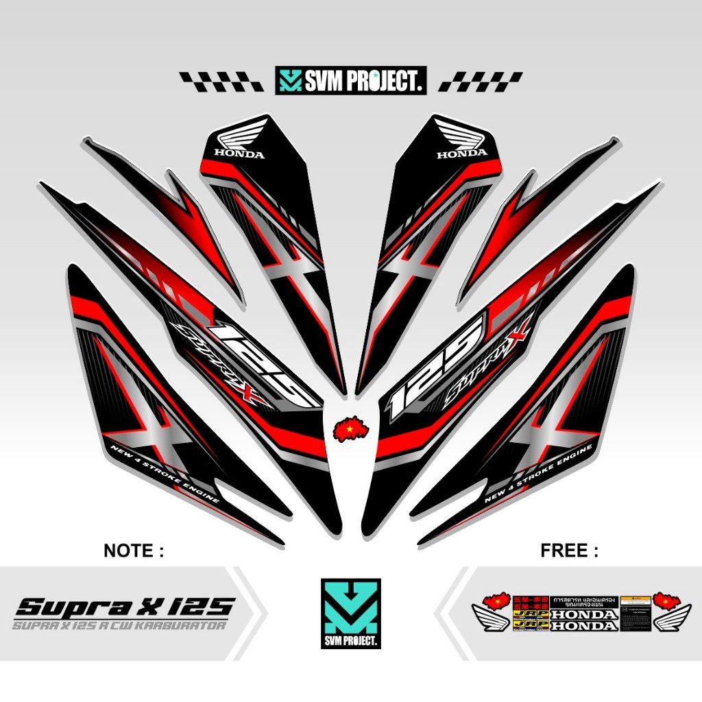 STRIPING SUPRA X LAMA 125 R / STICKER SUPRA 125 D / MTF 12 / SIMPLE ...