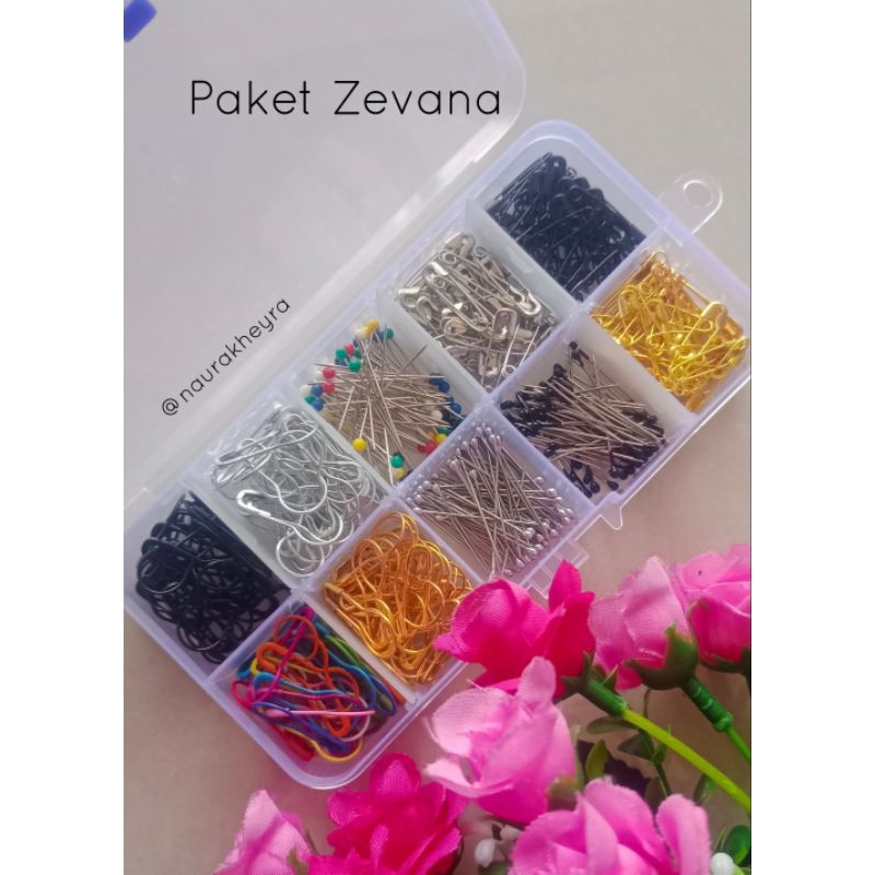 The Zevana Hijab kit contains 10 kinds of sharp, non-rusting bulb pins ...