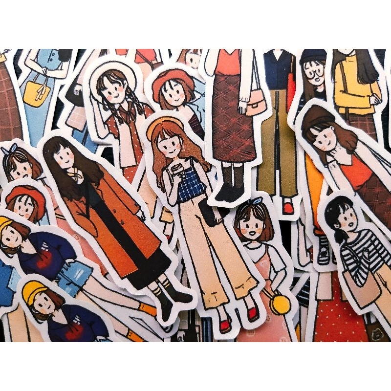 (30PCS)STICKER Outfit GIRL AESTHETIC/CUTE/TUMBLR/VINTAGE KOREA/stick-on ...