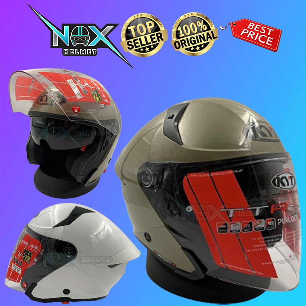 Kyt TTR JET Solid Plain Helmet Original Halfface (postage 3Kg) | Shopee ...