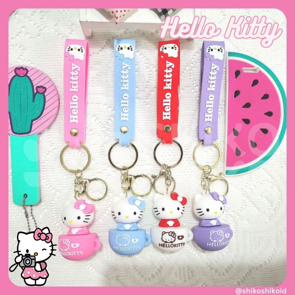 GANTUNGAN MERAH UNGU Kychk Keychain Hello Kitty Keychain Purple Pink ...
