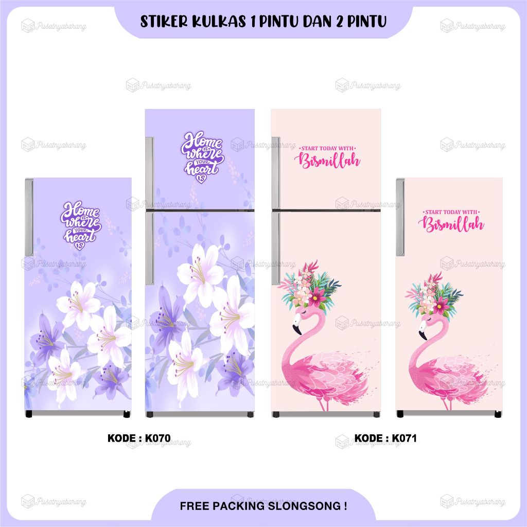 UNGU 1-door Refrigerator Sticker 2-door Refrigerator Sticker Floral ...