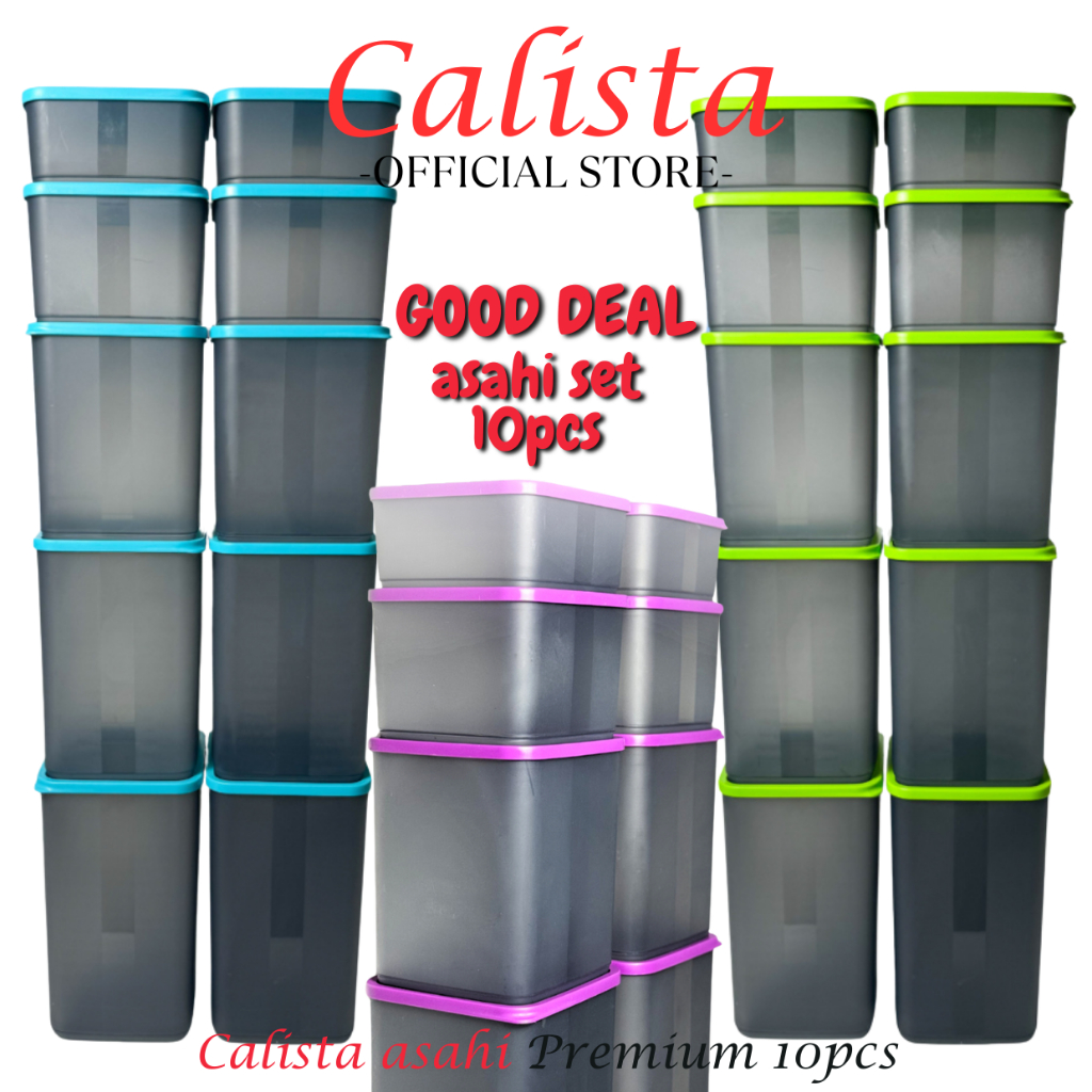 Calista] CALISTA ASAHI Plastic Jar SET Of 10PCS FOOD CONTAINER PREP ...