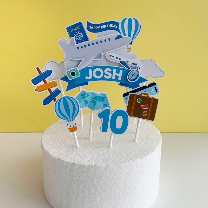 Cake Topper 3D Character Airplane Air Plane Travel Traveling Air ...