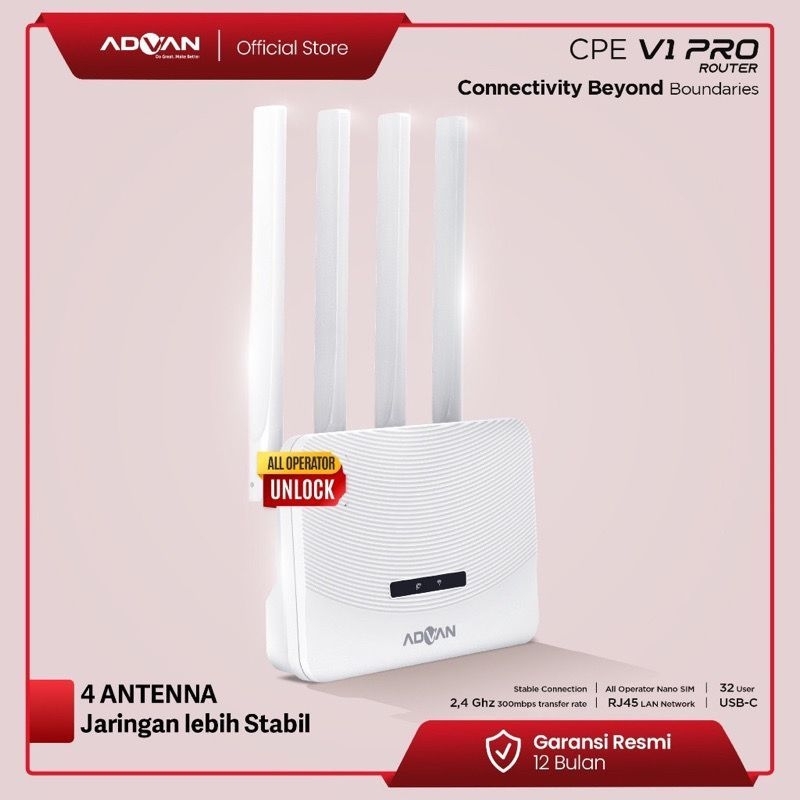 Advan CPE V1 Pro Modem + Wifi + Router + 4G LTE unlocks all operators ...