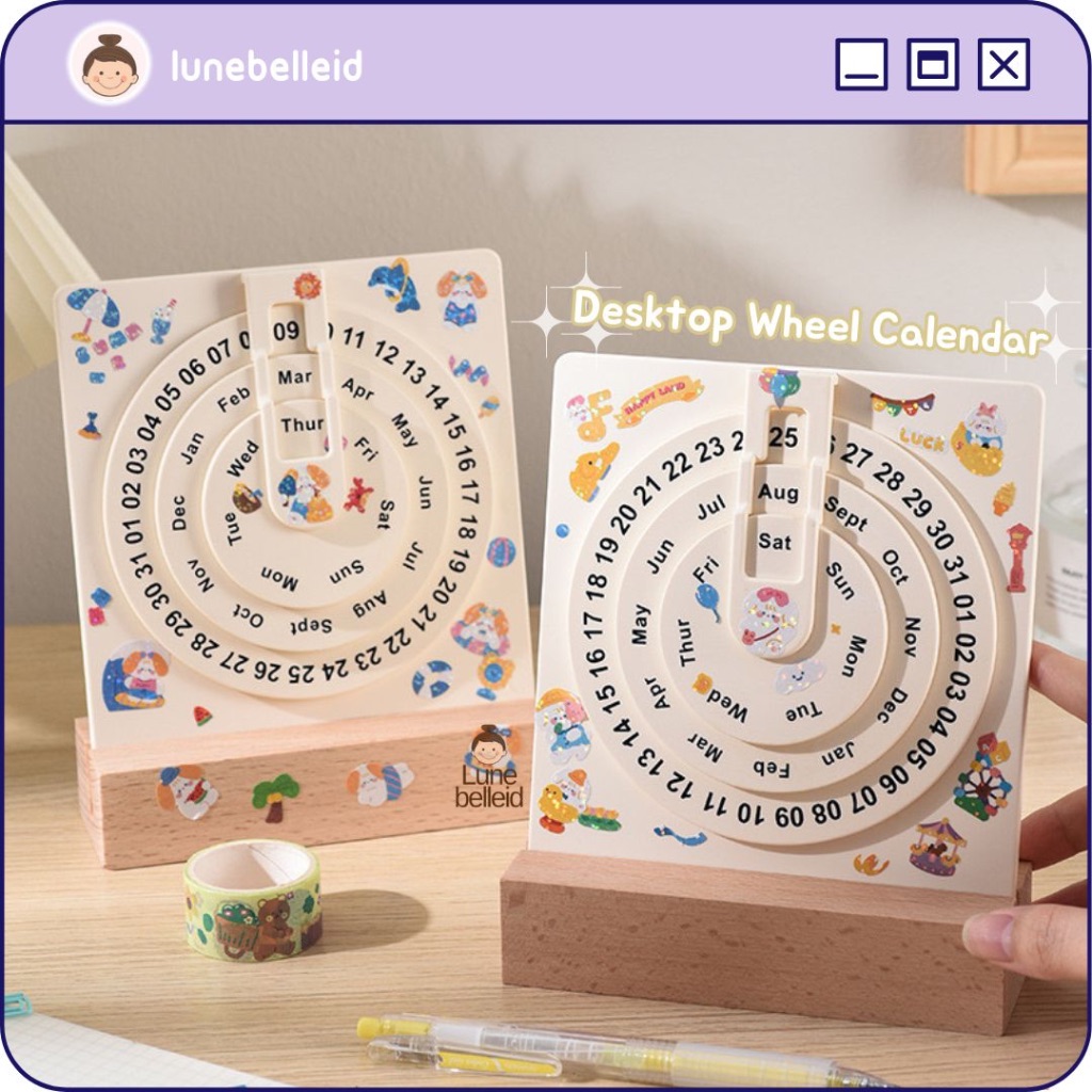 2024 Desktop aesthetic Wheel Calendar / 2024 aesthetic Calendar ...