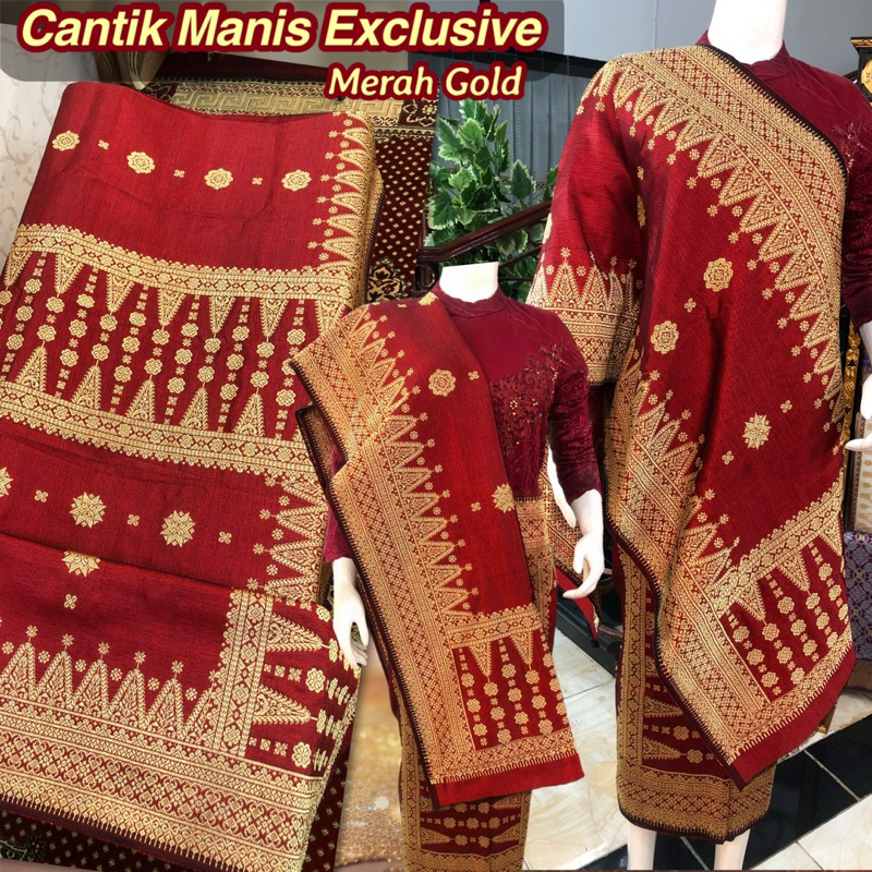 MERAH Beautiful Sweet songket Exclusive Red Gold/Original palembang ...