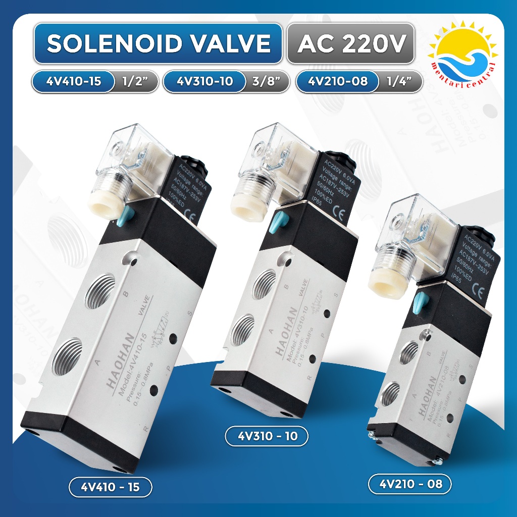 Solenoid valve 4V210-08 4V310-10 4V410-15 220V AC HAOHAN | Shopee Malaysia