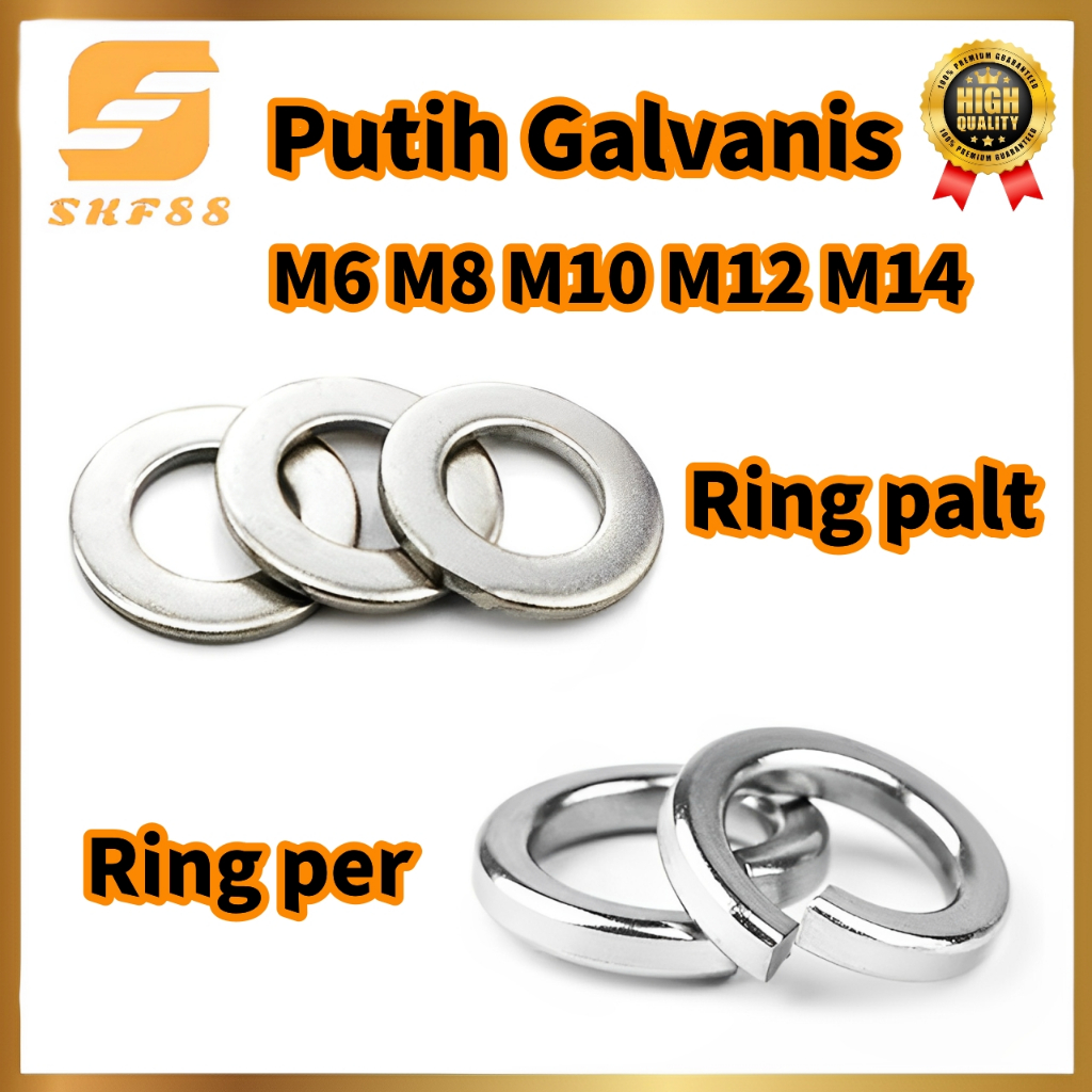 PUTIH Galvanized White Plate Spring & Ring M6 M8 M10 M12 M14/Spring ...