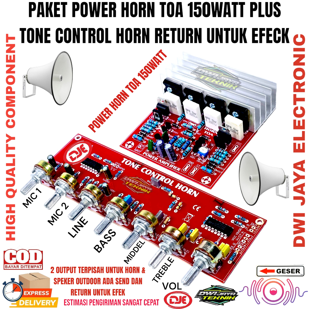 Toa 150Watt Power Horn Package Plus Tone Control Horn Return For Efeck ...