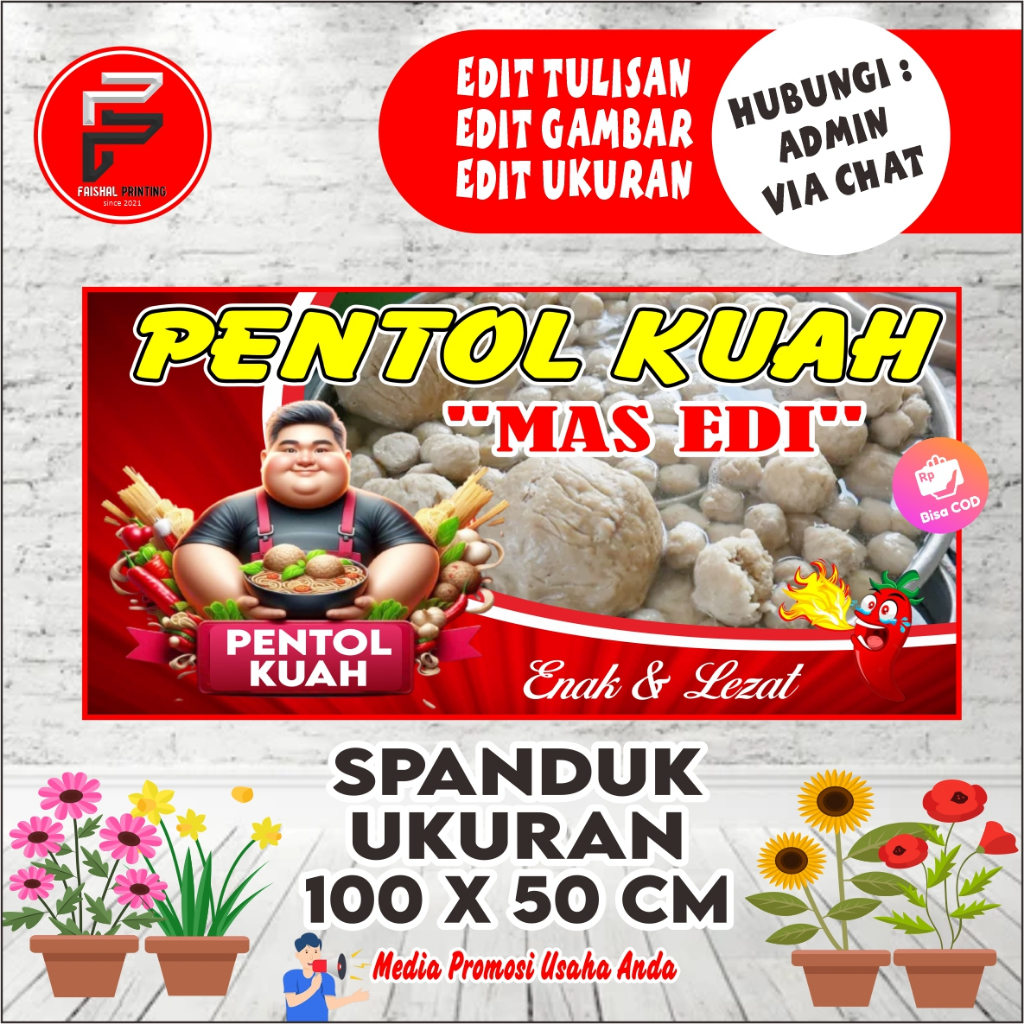 Pentol Soup Banner / pentol Selling Banner / pentol Stall Banner Size ...