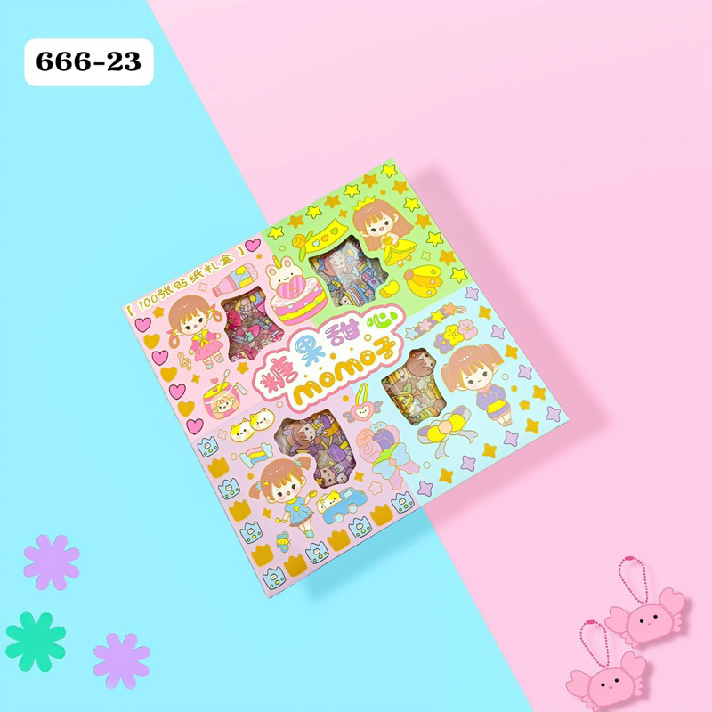 Kkm) Momo Mixed Mixed Sticker 1 Box Contains 100 Sheets Of Korean ...