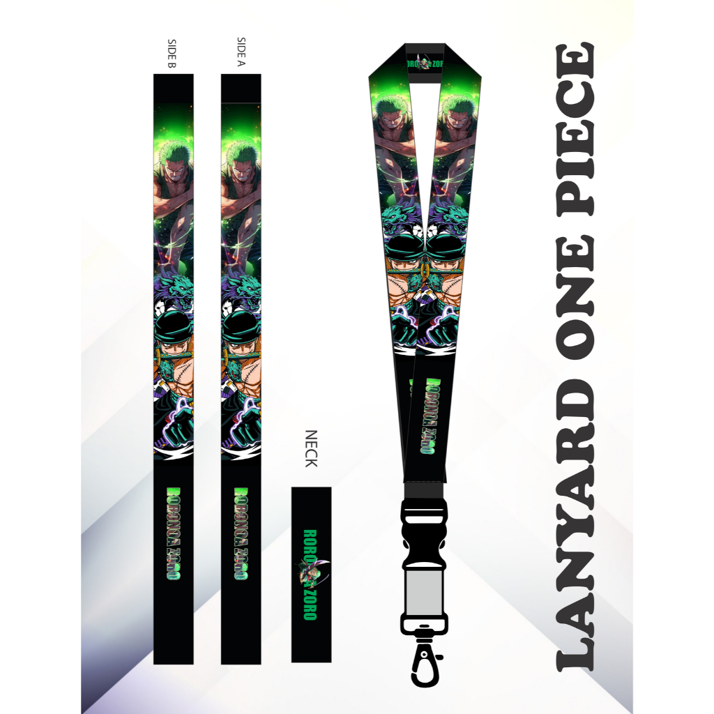 GANTUNGAN One Piece Gear 5 Roronoa Zoro Lanyard Hanger id card Printing ...
