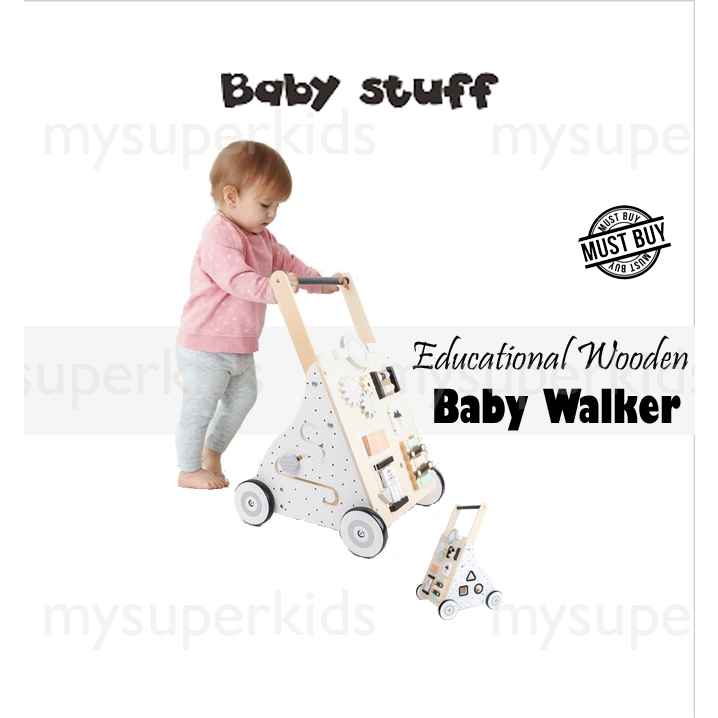 Baby Push Walker Wooden Activity Educational Toys for Babies Push ...