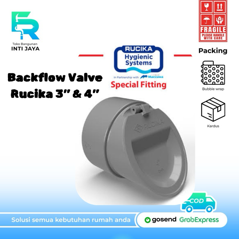 Backflow Valve Rucika 3” 4" 6" / Anti-Rat Drain Cover Pipe Connection ...