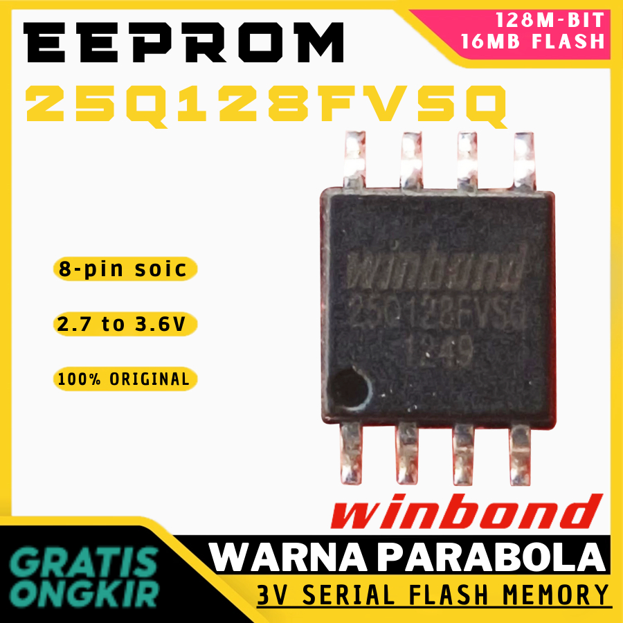 Ic EEprom 3V Winbond ORIGINAL 25Q128 W25Q128 W25Q128FVSQ SOIC 8 FLASH SPI | Shopee Malaysia