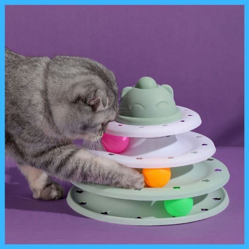 Boonecat-cat Tower Toy/Play Tower Track Ball Cat Head | Shopee Malaysia