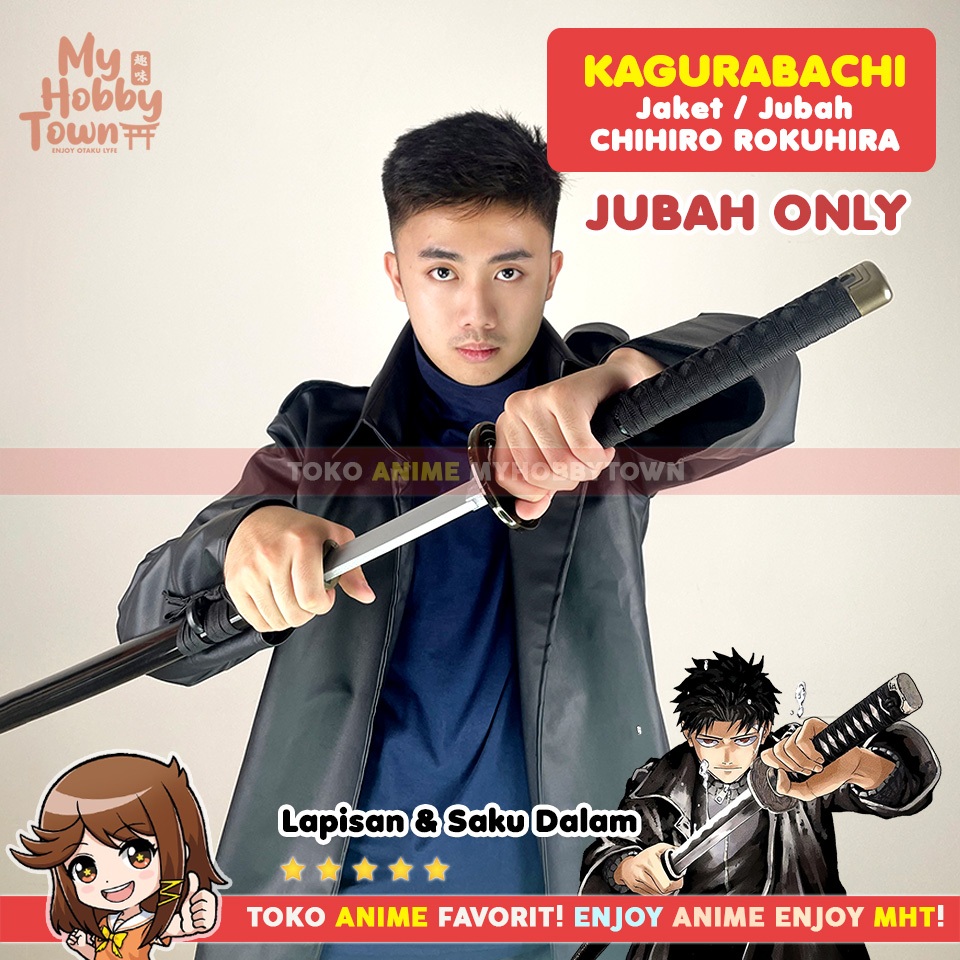HITAM Kagurabachi Chihiro Rokuhira Anime Parka Jacket Cloak Cosplay ...