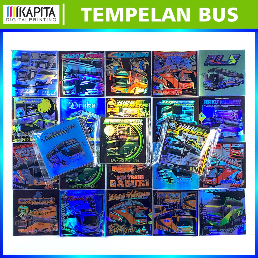 (Fill 20 Stickers) Box Bus Patch With Hologram | Basuri Sticker Young ...