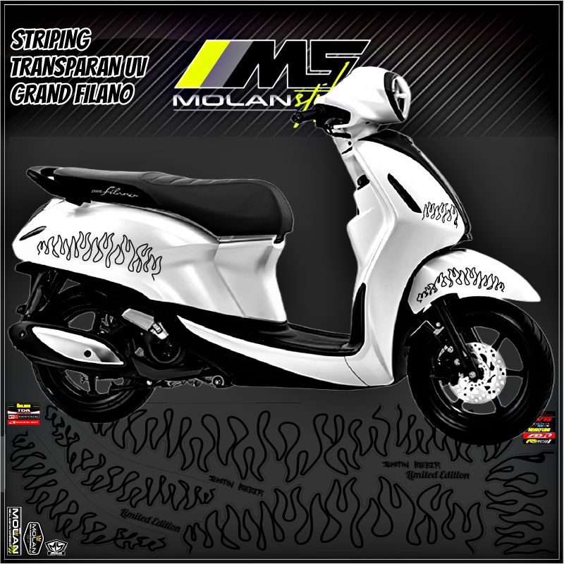 HITAM Decal Sticker Striping Transparent Variation Uv Filano Fire ...