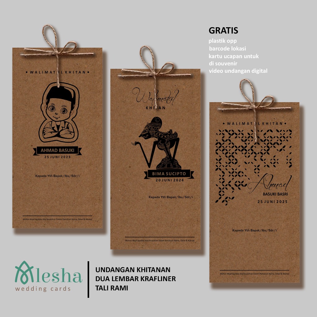 Aesthetic Circumcision Invitation 2 Sheets Kraftliner 200gsm | Shopee ...