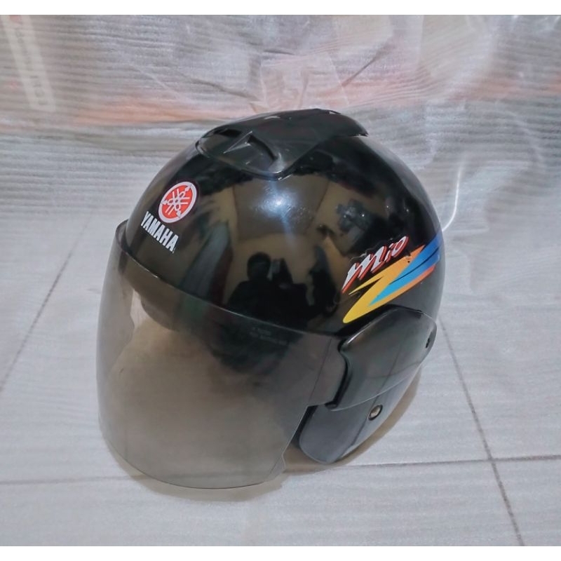 HITAM Original Black Yamaha Mio Old School Helmet | Shopee Malaysia