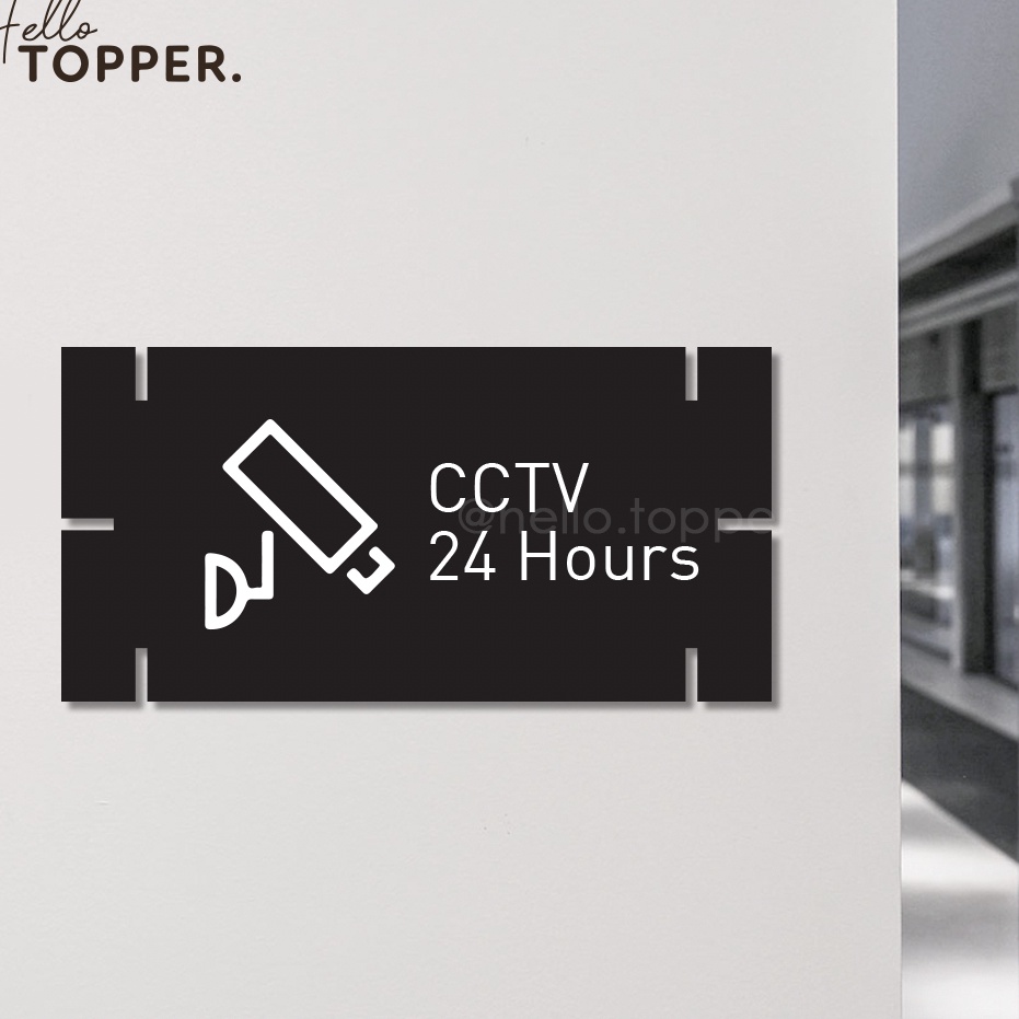 Cctv 24hours Signage Acrylic Sign Board Acrylic Puzzle Label Board ...