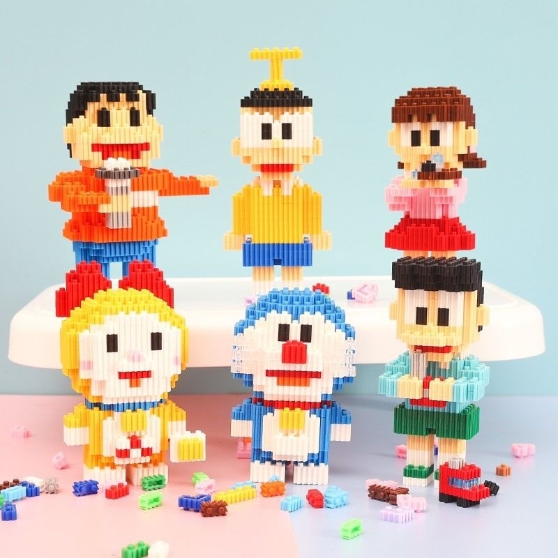 Action figure nano bricks doraemon nobita sizhuka suneo giant dorami ...