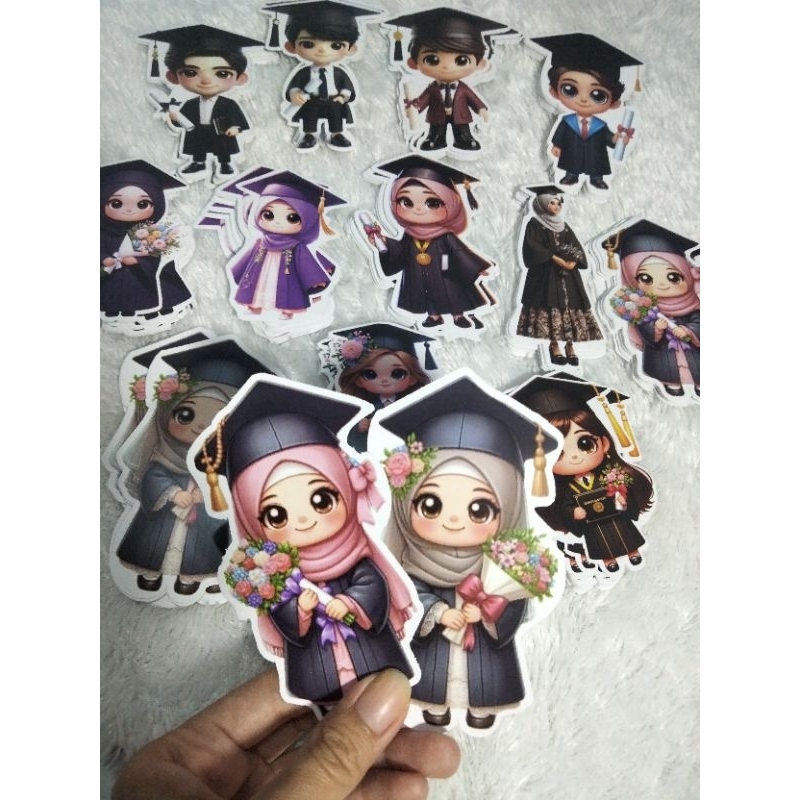 Graduation TOPPER For BUCKET/Complete Girl Boy/Length 13CM/HIJAB TOPPER ...