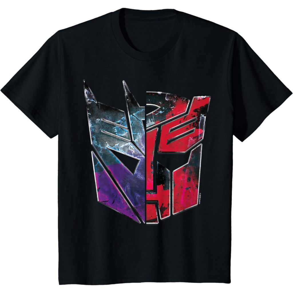 Transformers War For Cybertron Decepticon Autobot Split T-Shirt ...