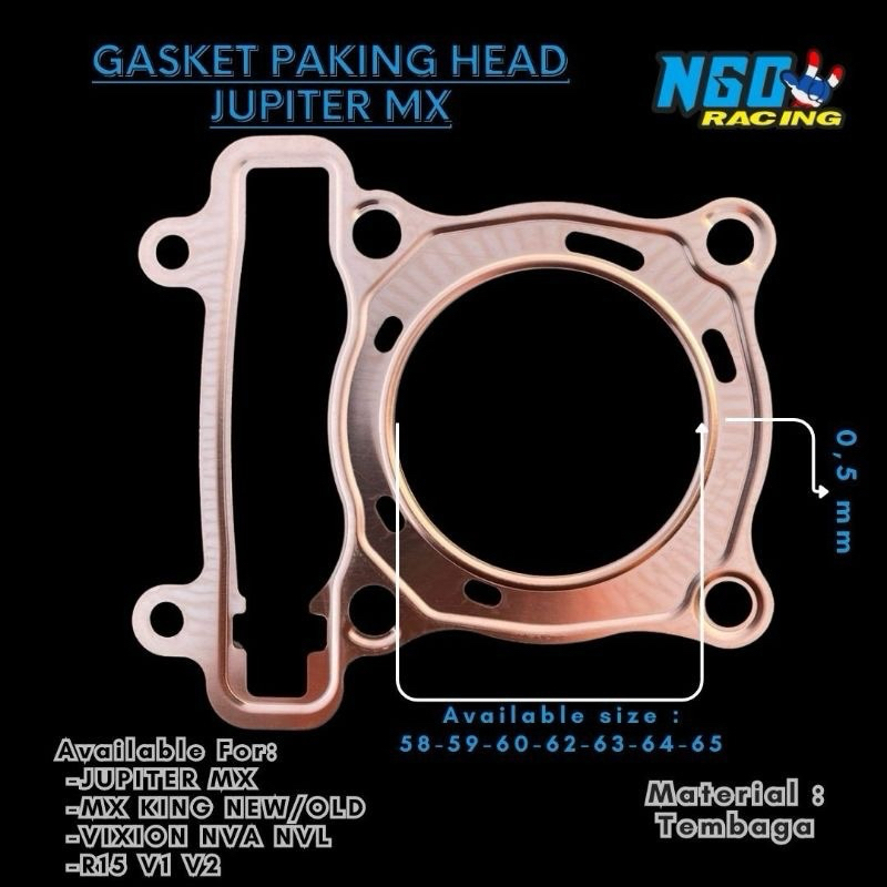 Gasket Block Copper Gasket HEAD Block Piston VIXION JUPITER MX KING OLD ...