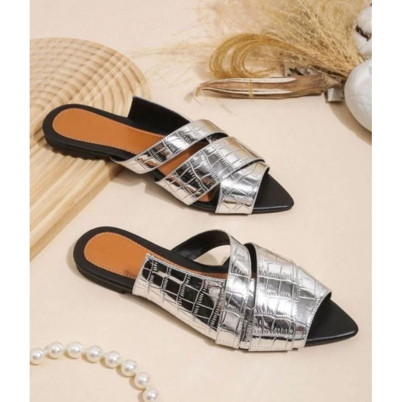 Adk shoes Women's mules jesica croco expanded sandals 3 cm | Shopee ...