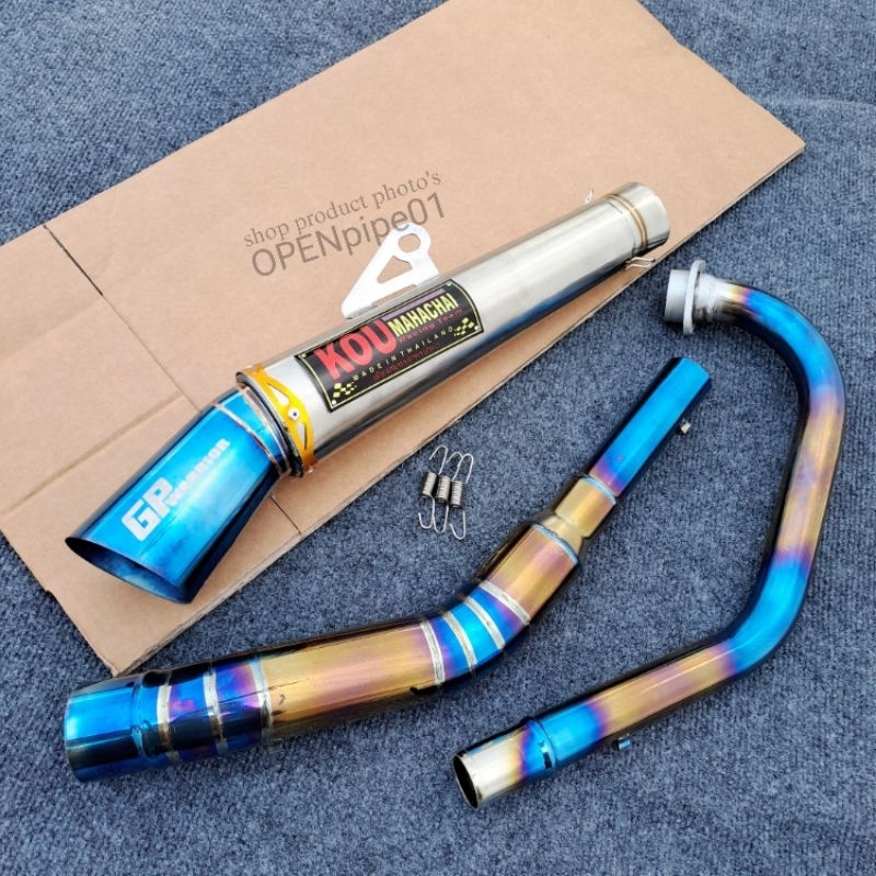 Open spec KOU Canister conical exhaust pipe Raider 150rb,fi Tmx 125 155 ...