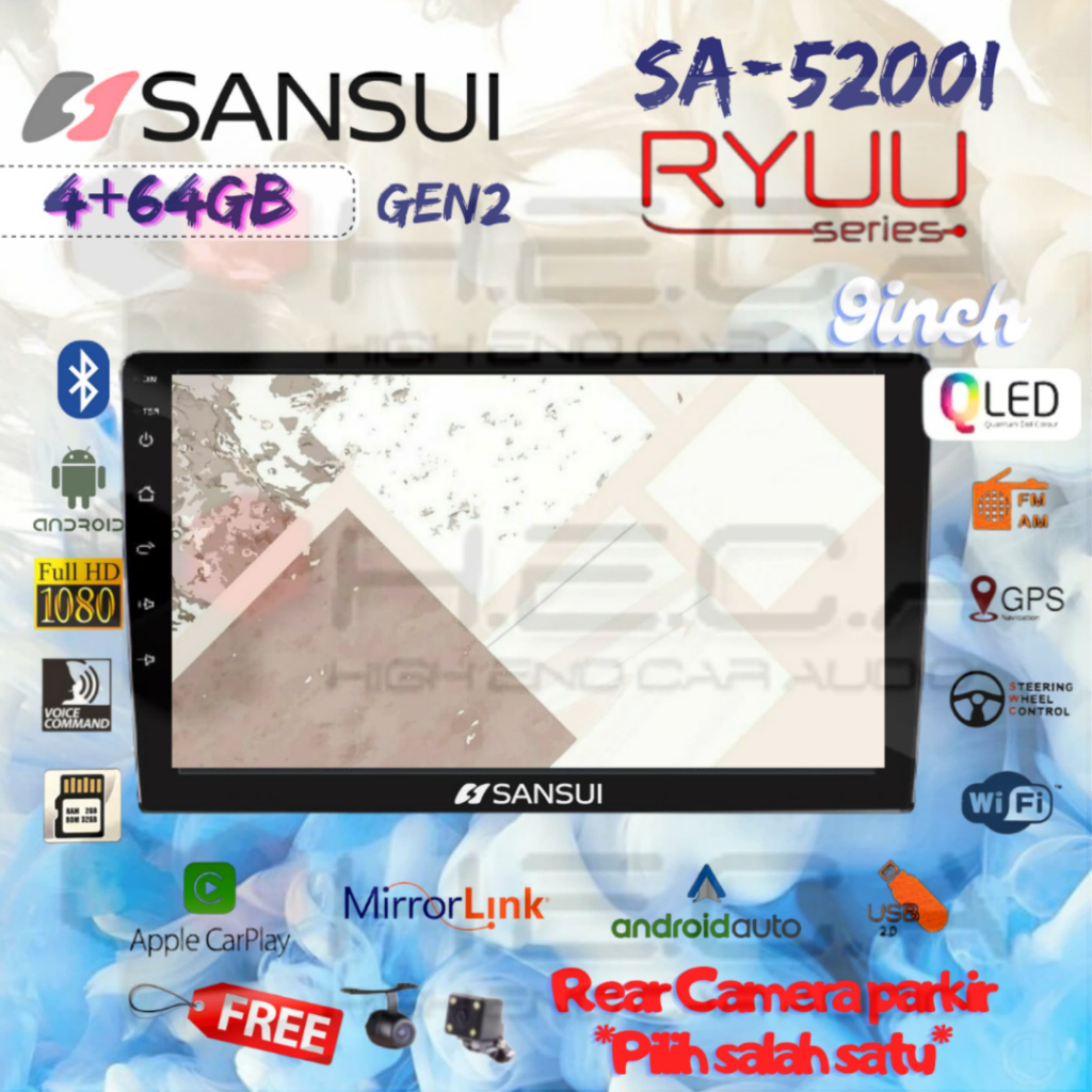 Sansui RYUU QLED Gen2 4/64gb Android G2 9" Inch SA-5200I Head Unit Tape ...