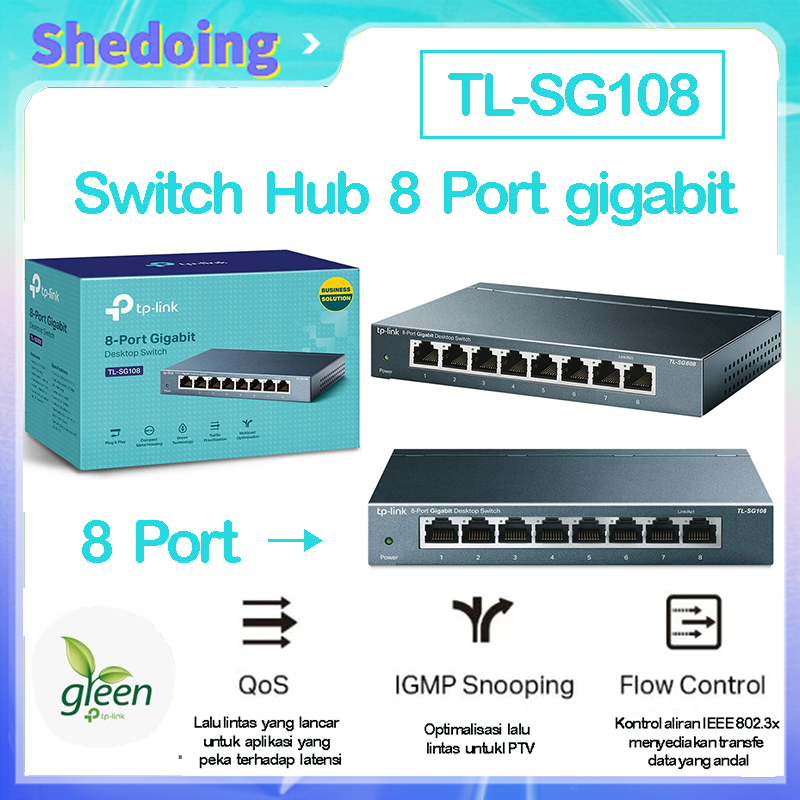 Tp Link TL-SG108 Desktop Switch Hub 8 Port 1000Mbps Router Htb Gigabit 8port Modem Ethernet Hub ...