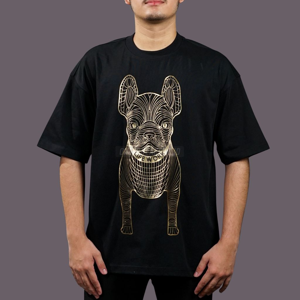 Lifework KOREA PATENT GOLD BIG RADOG BLACK TEE (100% AUTHENTIC ...