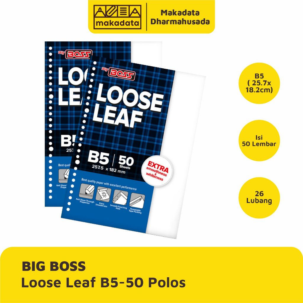 Loose LEAF | Big BOSS B5-50 PLAIN BINDER PAPER (1 PACK) | Shopee Malaysia