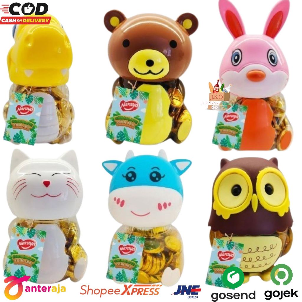 Jso] Naraya Chocolate Coin Character Packaging 240gr Halal Chocolate ...