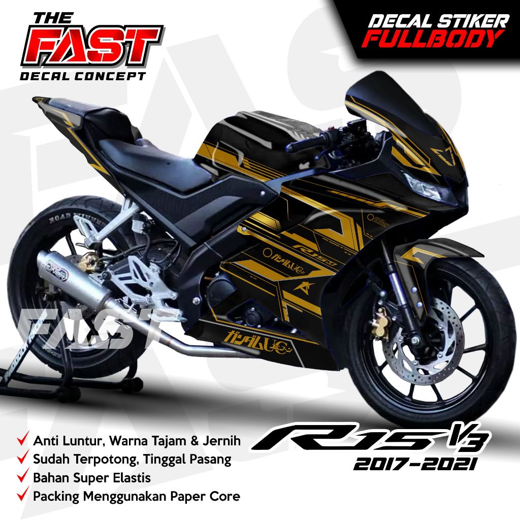 HITAM Decal R15 V3 Full Body Robot Racing Variation Black Sticker R15 ...