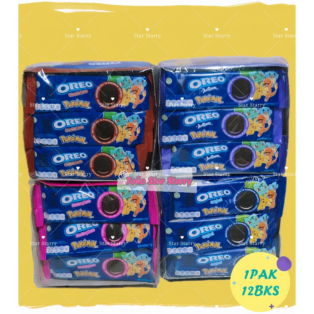 [Per Pack] Lup Oreo Lup Pokemon Strawberry Biscuits 12Pcs 20.4g For ...