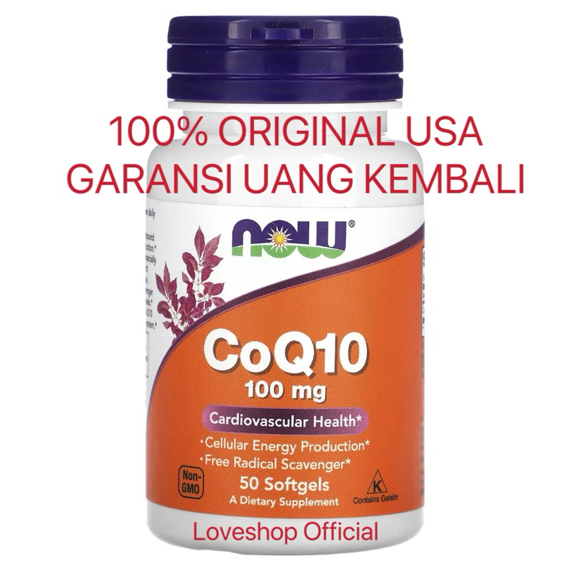 Now COQ10 100mg Contents 50 softgel Vitamins To Neutralize Free Radicals Of Body Immune vit a b ...