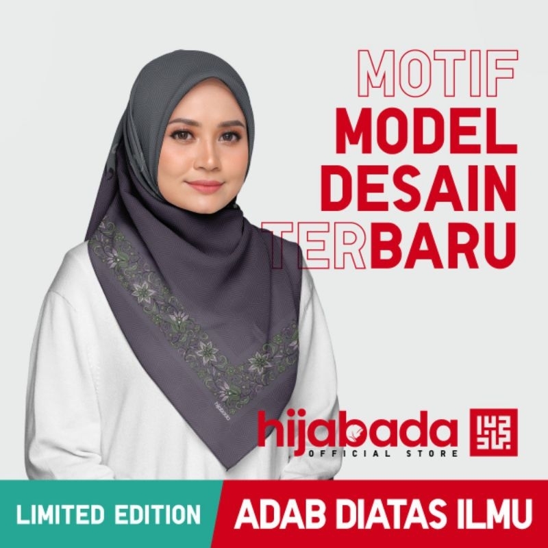 Hijabada Color Neutral Hijab Motif Adab Above Knowledge Neutral Color ...
