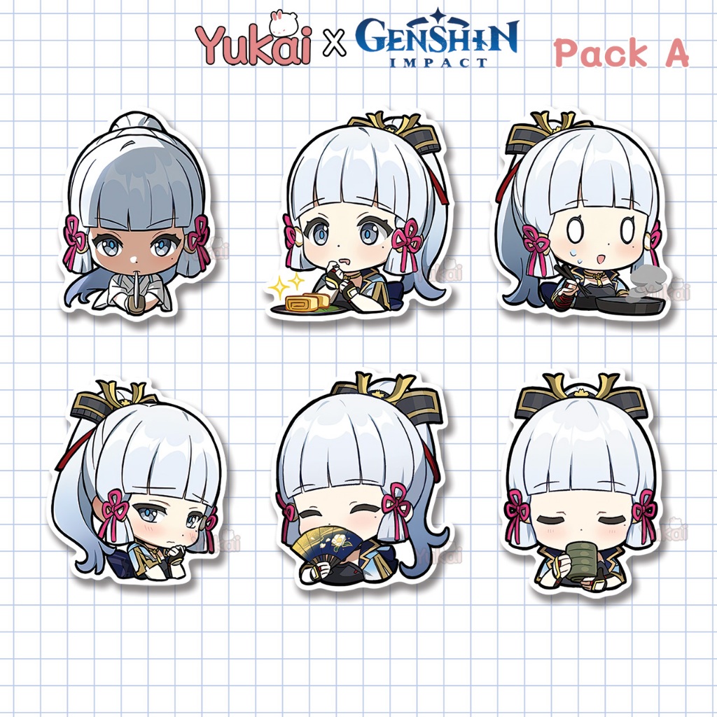 Ayaka Genshin Impact Premium Pack Sticker, Waterproof Anime Sticker ...