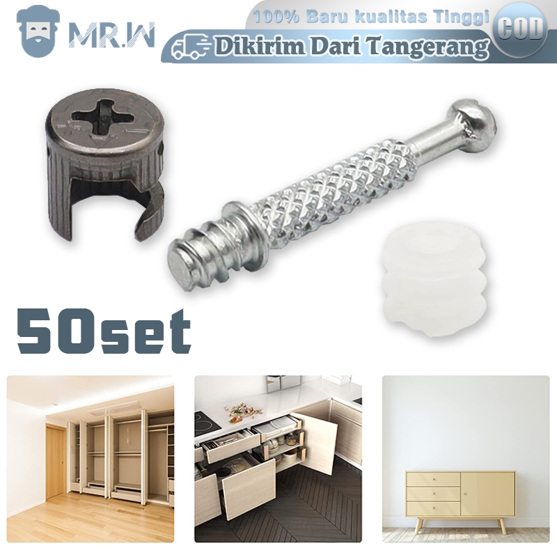 3 In 1 Knock Down Bolts 50sets Screws Connector Bolts Connection ...