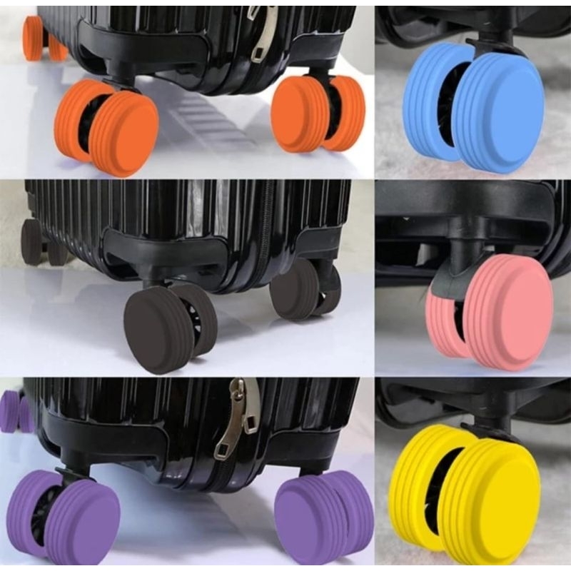 1 PCS silicone rubber protector, suitcase wheel cover, full silicone ...
