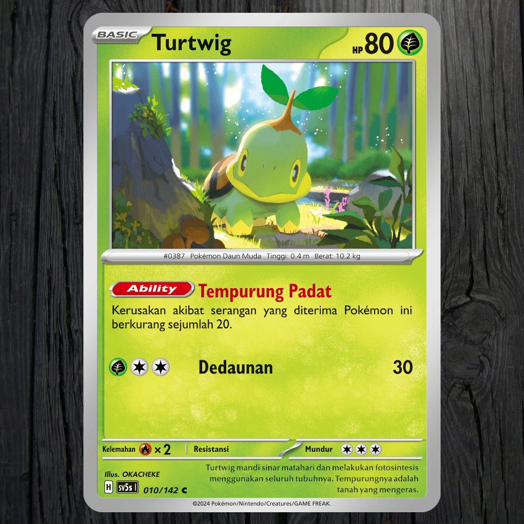 Turtwig Pokemon No 0387 Gen4 - DAUN - 010/142 sv5s Paradoks Mainstay Of TCG INDONESIA Card ...